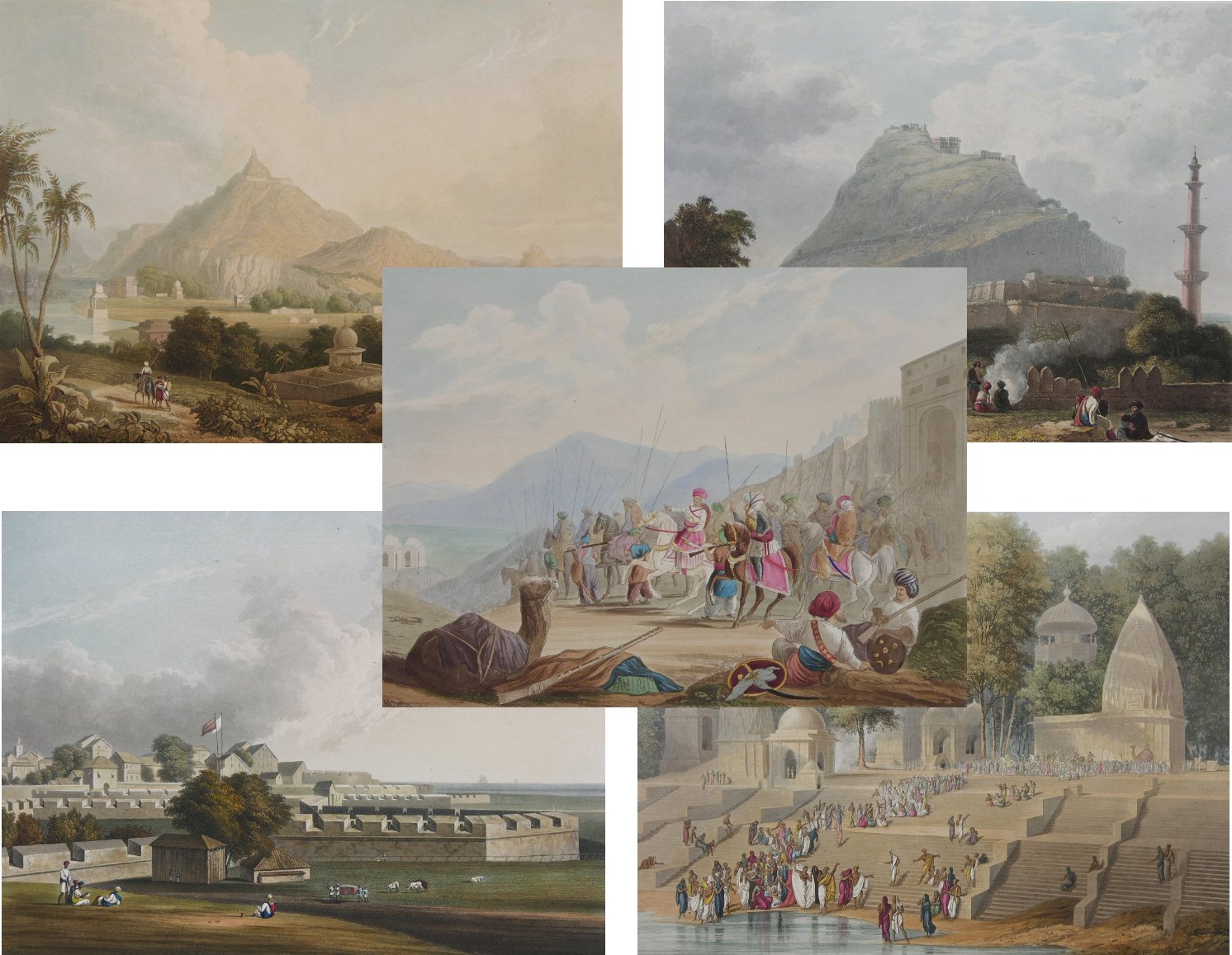 Lot of Five Hand-colored Engravings of India , 02.03.05, Sold: $471.5