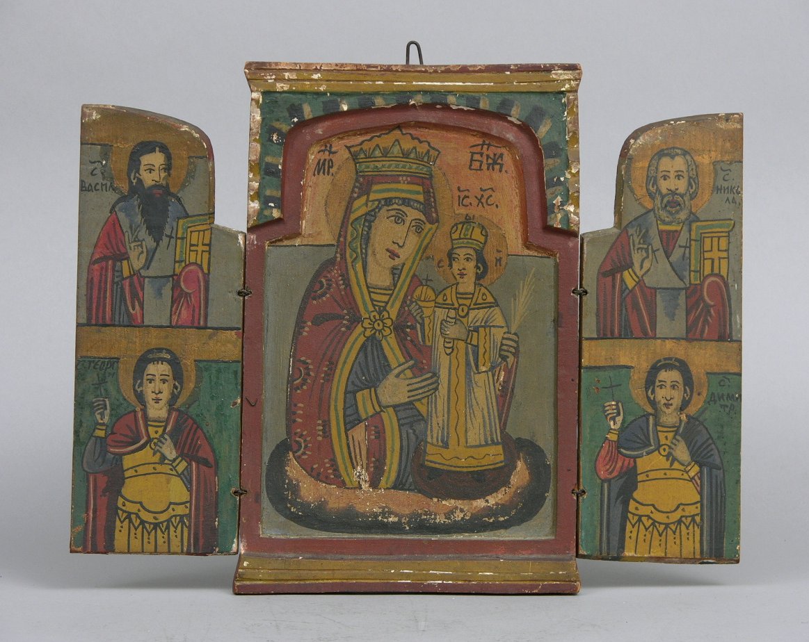 A Russian Triptych Icon, Kiev circa Early 19th Century, 04.08.05, Sold: $345