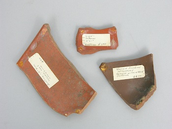 Three Roman Arretine Pottery Fragments, ca. 1st Century , 03.02.06