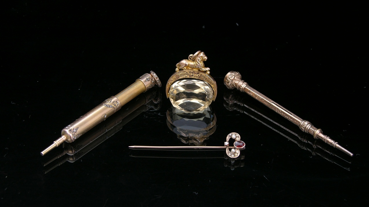 A Group of Four Victorian Gemstone Items, ca. late 1800 s, 03.03.06 ...