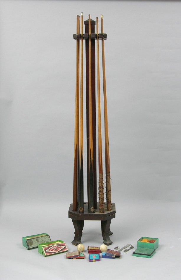 Brunswick Pool Cues with Others with a Stand, Assorted Vintage Billiard ...