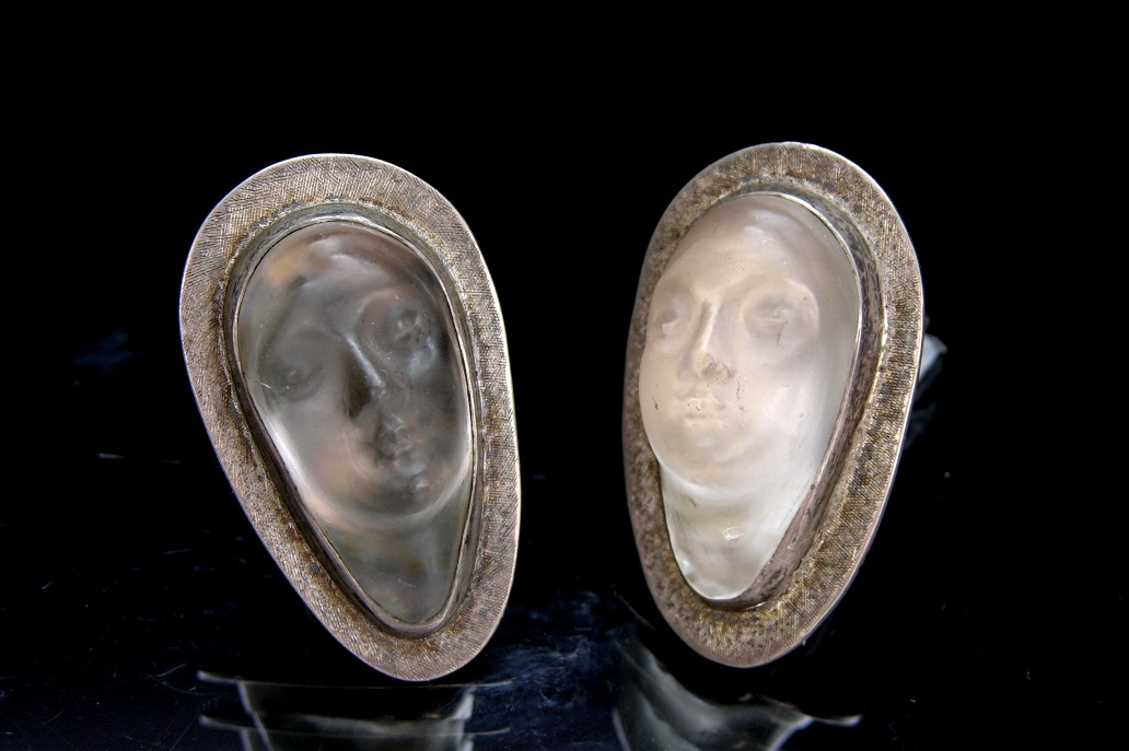 Art Nouveau Sterling Cufflinks With Lalique-Style Heads, 05.19.06, Sold ...