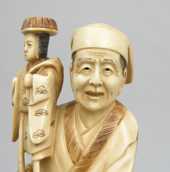 A Signed Ivory Carving of a Puppet Master , 03.01.07