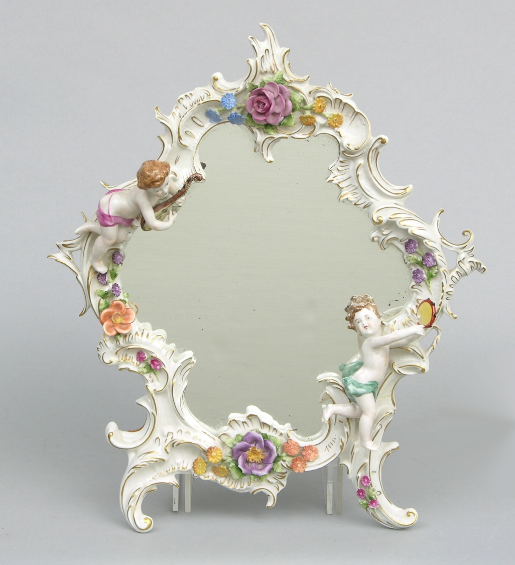 High resolution image for A Capodimonte Porcelain Wall Mirror