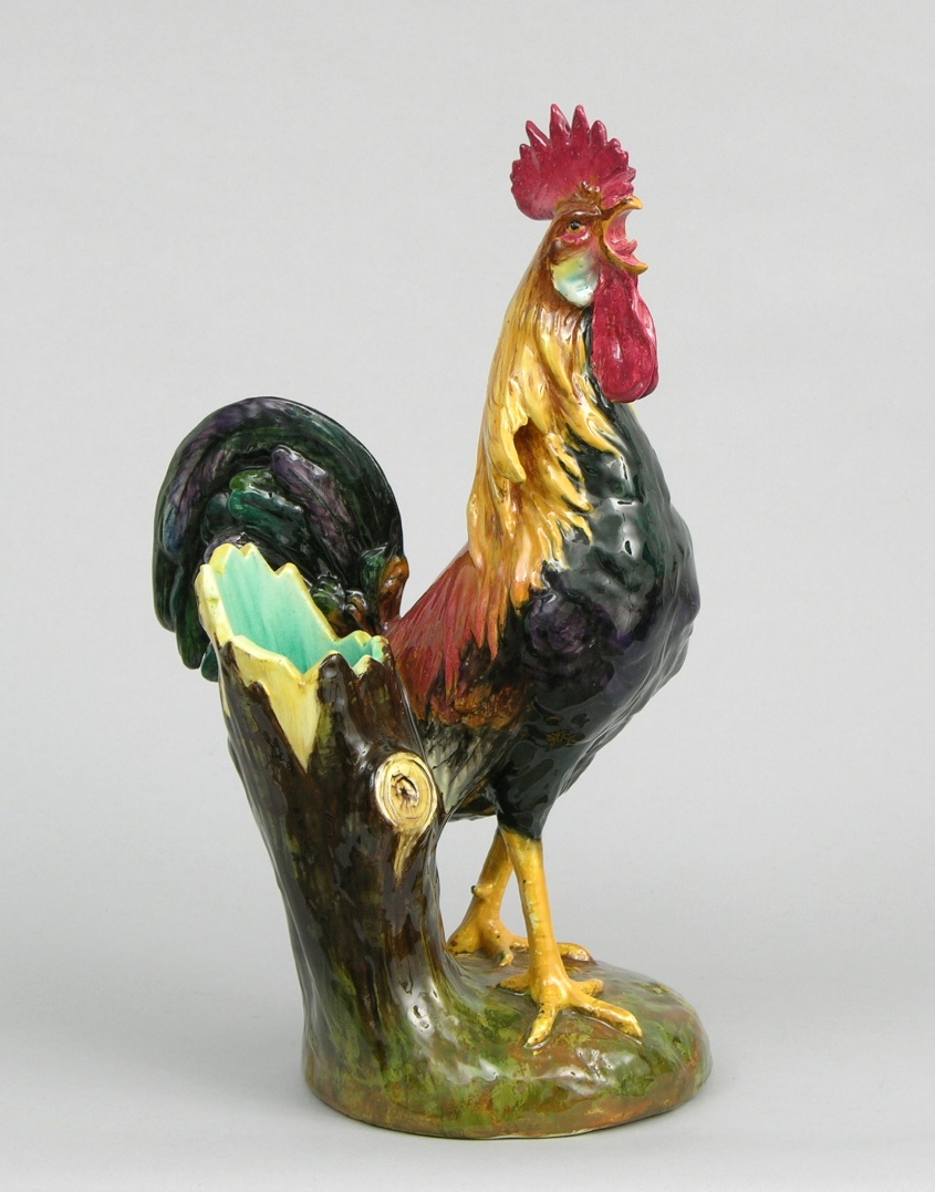 A French Majolica Rooster by Jerome Massier Fils, Vallauris, ca. Late ...