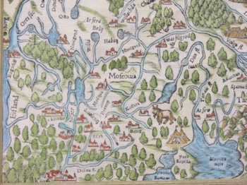 Map of Moscovia by Sebastian Munster (1489-1552), from "Cosmographia ...