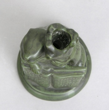 A Cowan Pottery Glazed Ceramic Candlestick for the Rowfant Club, ca ...