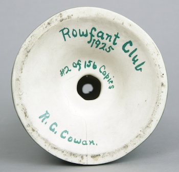 A Cowan Pottery Glazed Ceramic Candlestick for the Rowfant Club, ca ...