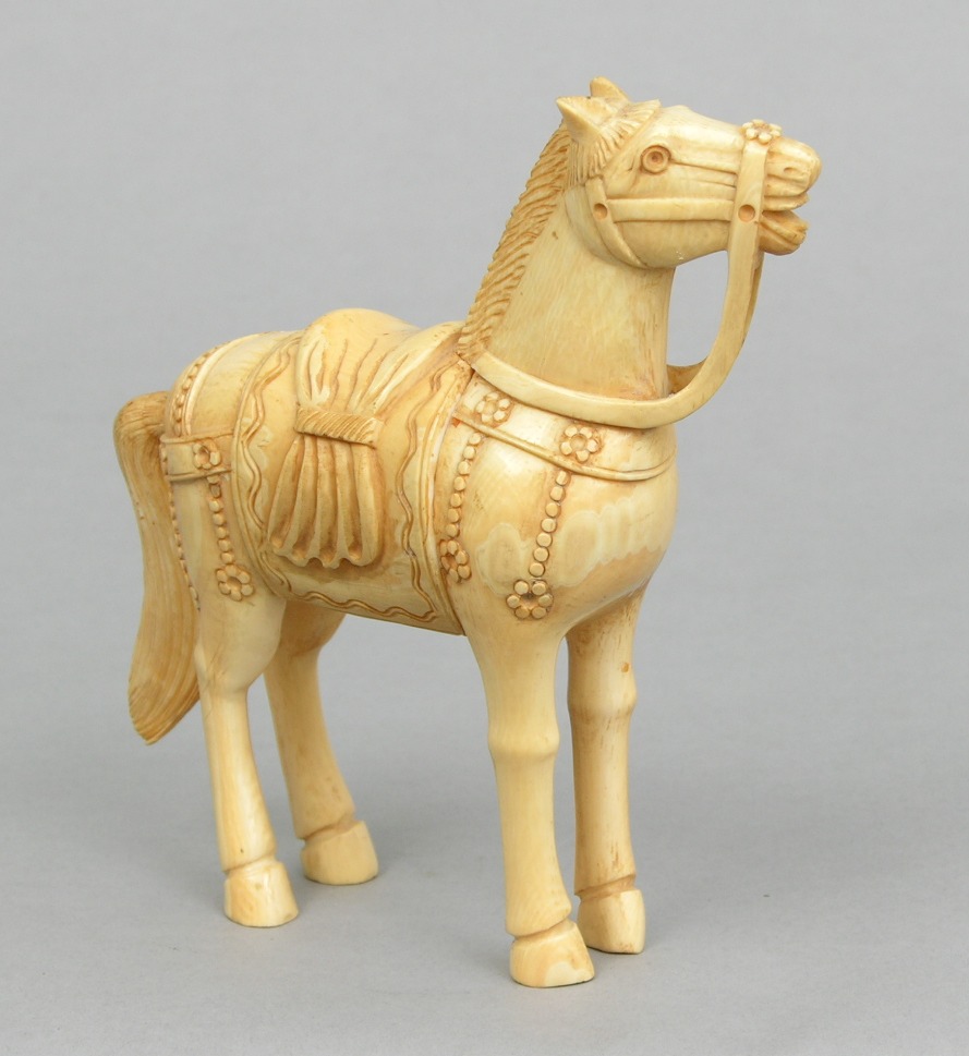 A Carved Ivory Horse, India ca. 20th Century, 03.06.08, Sold: $74.75