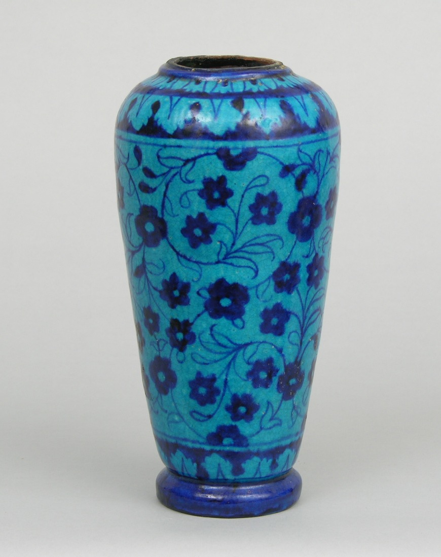 A Blue and Turquoise Persian Ceramic Vase, 09.13.08, Sold: $126.5