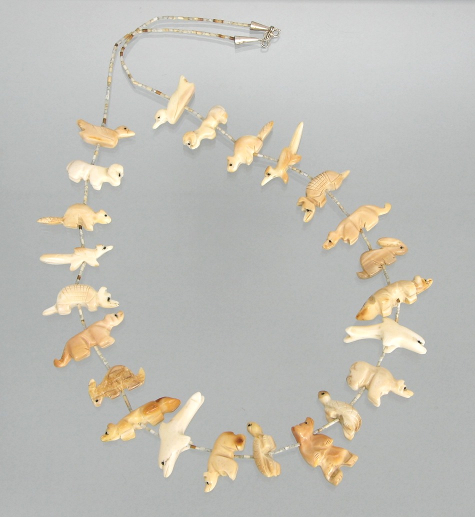 High resolution image for A Zuni Fetish Necklace of Fossilized Ivory by ...
