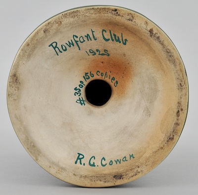 A Cowan Pottery Glazed Ceramic Candlestick for the Rowfant Club, ca ...