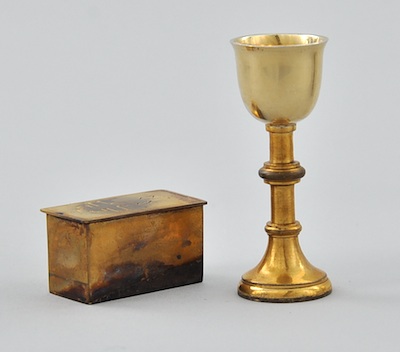 An Orthodox Silver Metal and Brass Sick-Call Communion Set, 03.06.10 ...