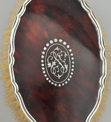 Four Piece Sterling Silver and Tortoise Shell Dresser Set by Adie ...