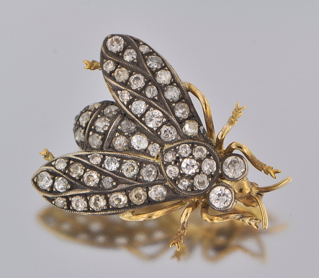 A Georgian Style Diamond Fly Brooch , 05.21.10, Sold: $977.5