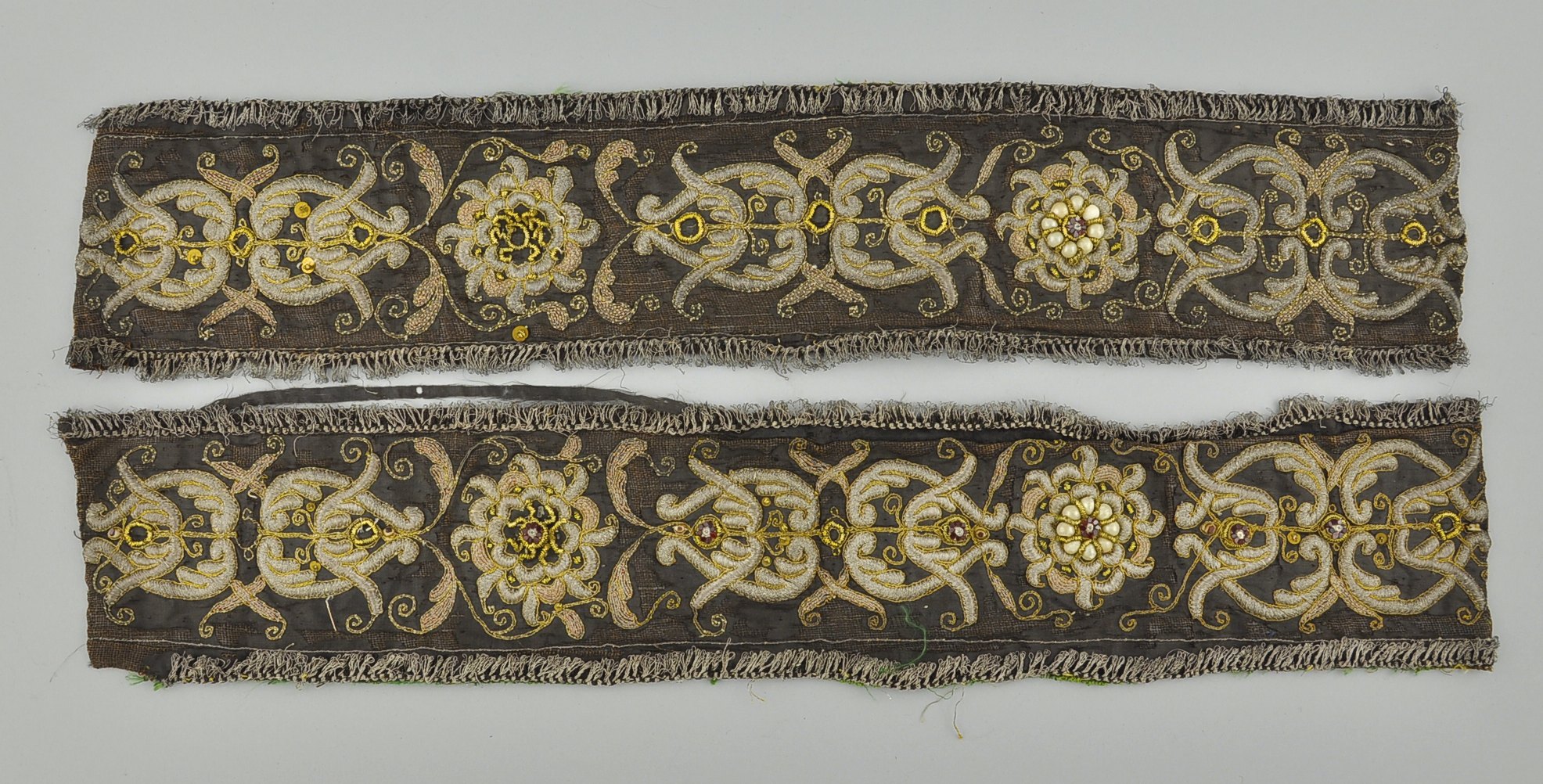 Beaded Brocade Mantle Fragments, Spain ca. 17th/18th Century, 05.22.10 ...
