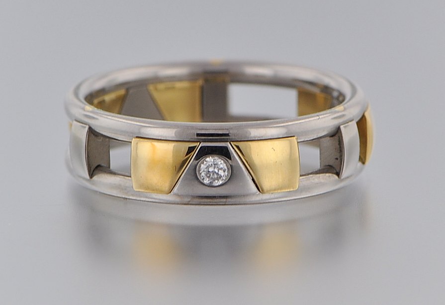 An 18k Gold and Diamond Slide Ring , 05.21.10, Sold: $184