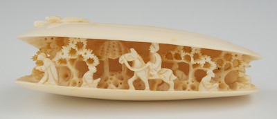 A Carved Ivory Clam Shell with Figures Inside, 11.18.10, Sold: $161
