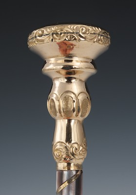 A Victorian 12K Rolled Gold and Abalone Shell Parasol Handle, 11.19.10 ...