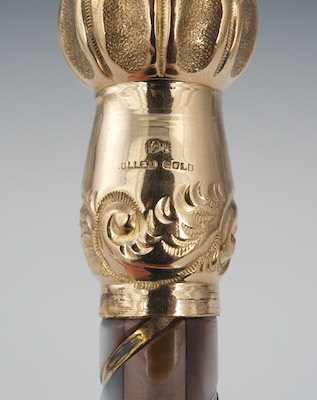A Victorian 12K Rolled Gold and Abalone Shell Parasol Handle, 11.19.10 ...