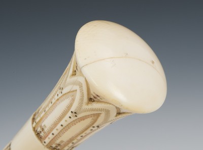 A Victorian Carved Ivory "Lotus" Parasol Handle, 11.19.10, Sold: $109.25