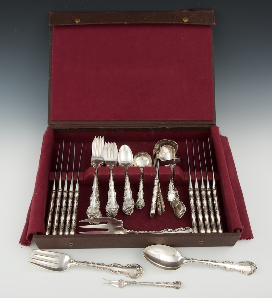 Sterling Silver Service for Ten in "Strasbourg" Pattern by Gorham, 11. ...
