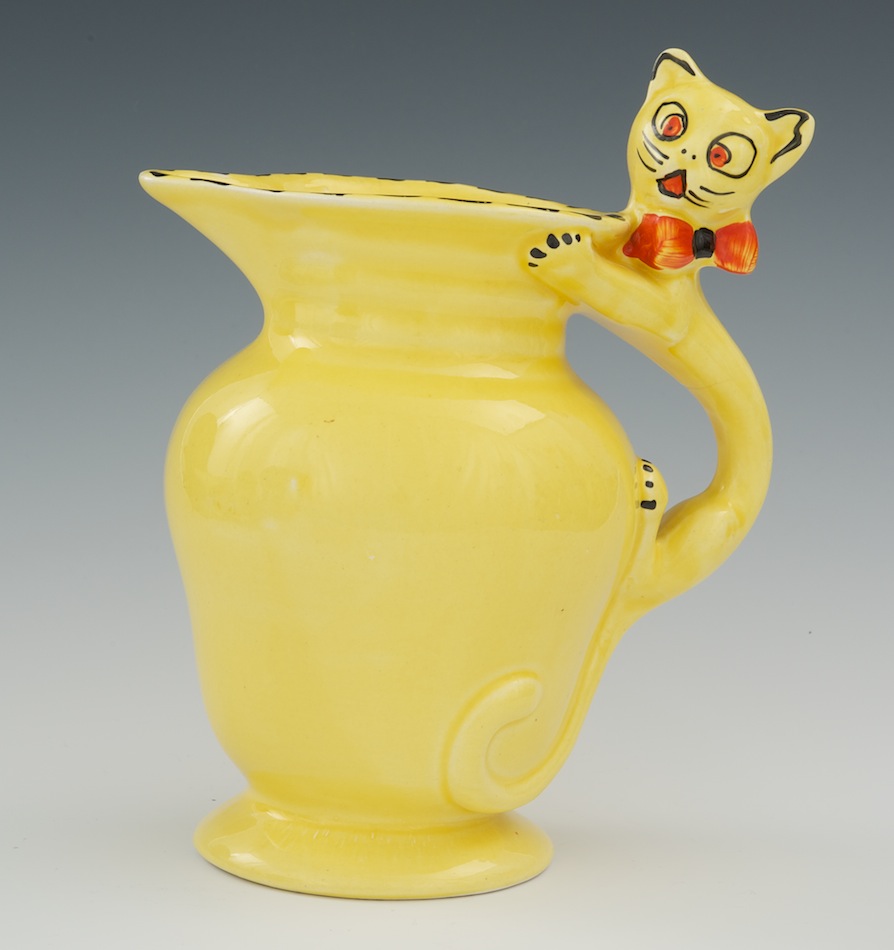 A Glazed Pottery Pitcher with Cat Handle, 11.20.10, Sold: $143.75