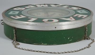 A Vintage Eagle Stamps Advertisement Clock