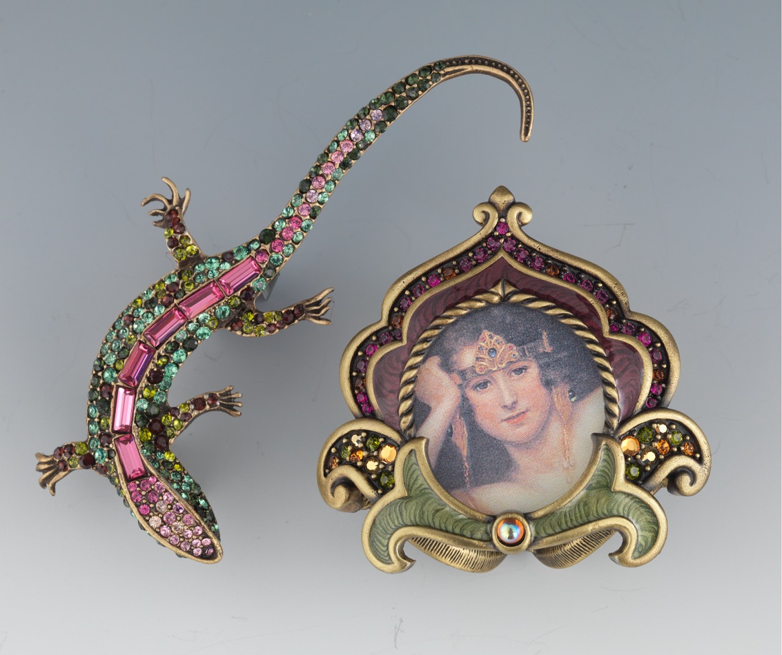 Jay Strongwater Salamander Pin and Jay Strongwater Small Floral Frame ...