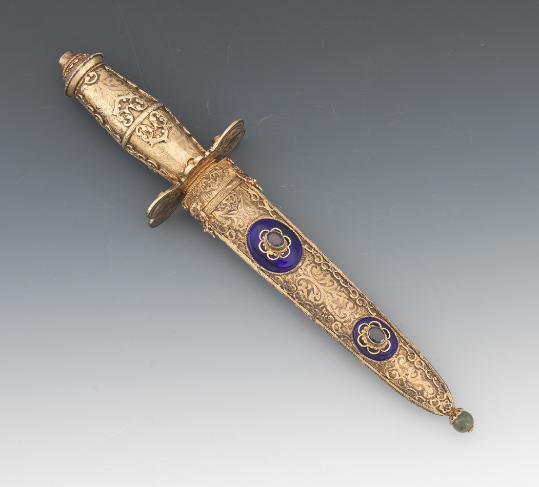 A Jeweled & Enameled Gilt Dagger, 12.15.11, Sold: $425.5