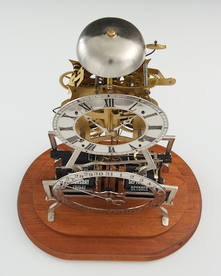 An Ithaca Calendar Skeleton Clock, 20th Century , 01.28.11, Sold: $425.5