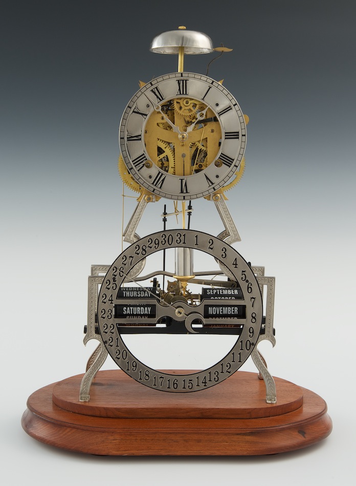 An Ithaca Calendar Skeleton Clock, 20th Century , 01.28.11, Sold: $425.5