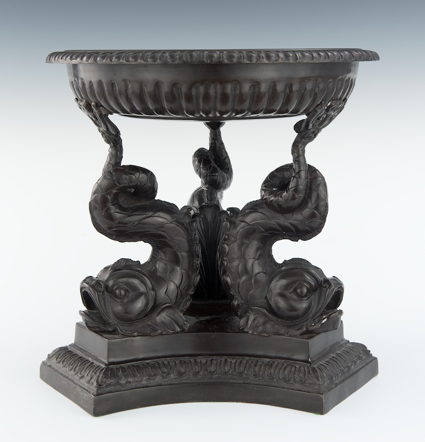 A Tripod Bronze Brazier with Dolphin Supports, 01.29.11, Sold: $718.75