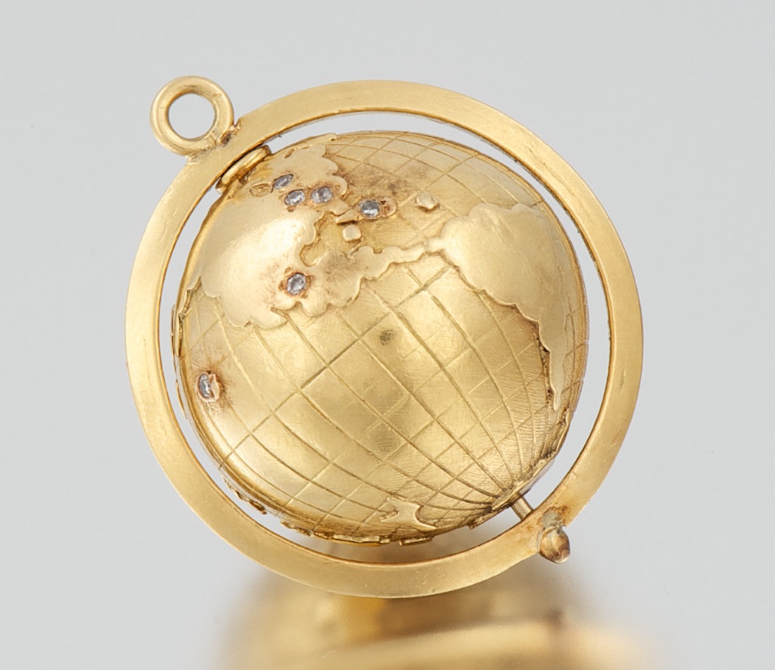 A Ladies' Large Gold and Diamond Globe Pendant , 04.01.11