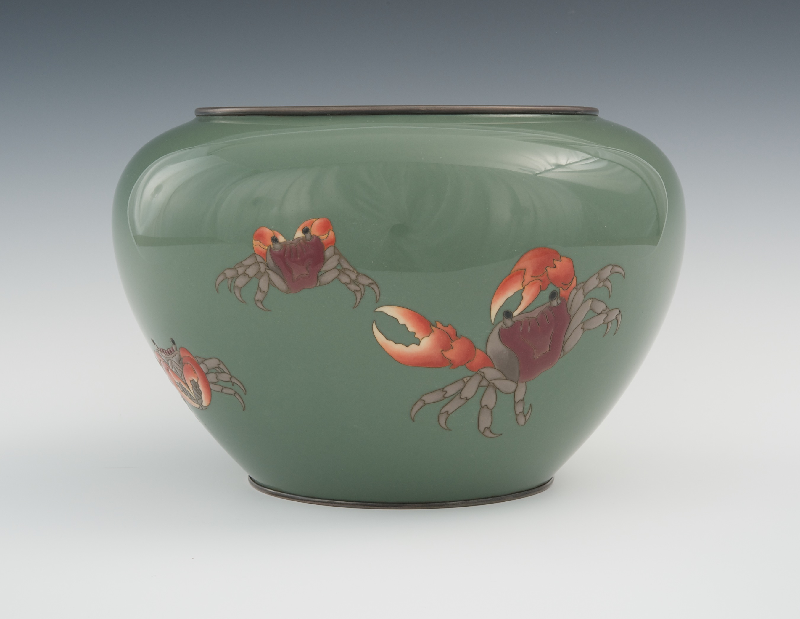 High resolution image for A Cloisonne and Moriage Crab Vase, Meiji Period