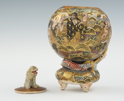 A Satsuma Gyokuzan Dragonware Lidded Vase, Kyoto, Meiji, 05.28.11, Sold ...