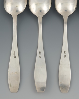 Seven German Silver Tea Spoons by Gebruder Koberlin, Dobeln, Sachsen ...
