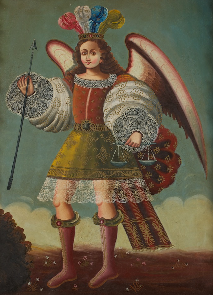 A Peruvian Painting of the Archangel Michael, 20th Century, 05.26.11 ...