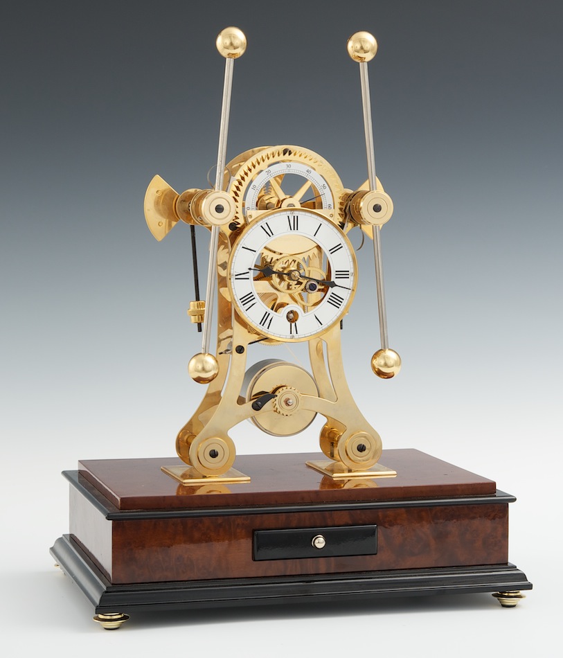 A Contemporary Skeleton Clock in a Glass Case, 05.28.11, Sold: $736