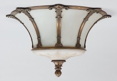 Bronze & Glass Light Fixture from The Cleveland Terminal Tower ...