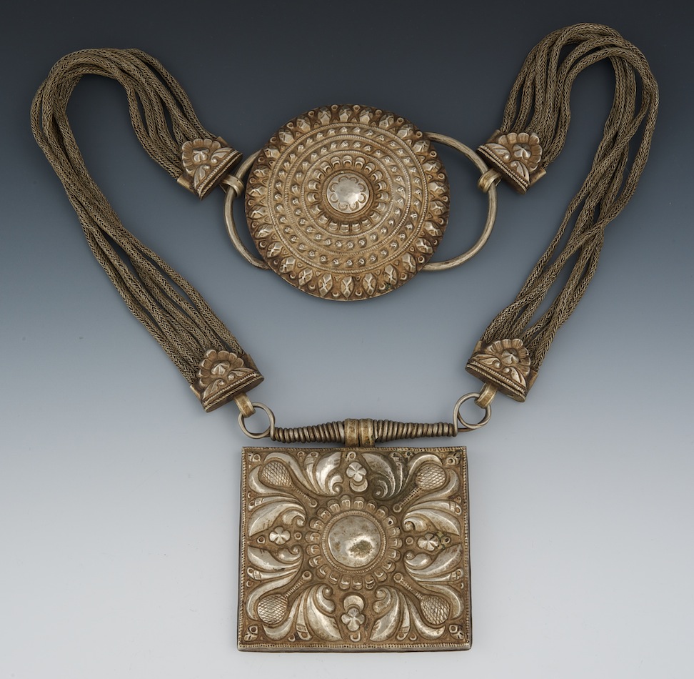 A Turkish Silver Metal Ornamental Necklace , 10.21.11, Sold: $69