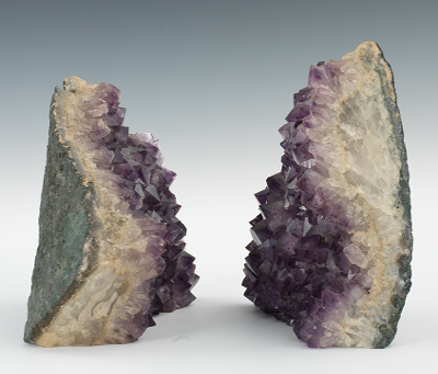 A Set of Large Amethyst Geode Bookends, 09.03.11, Sold: $172.5