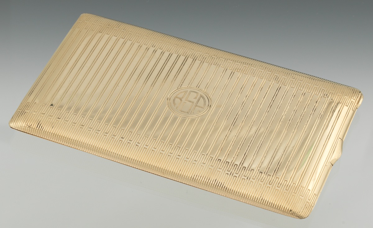 A Stamped Cartier 14k Gold Cigarette Case , 09.02.11