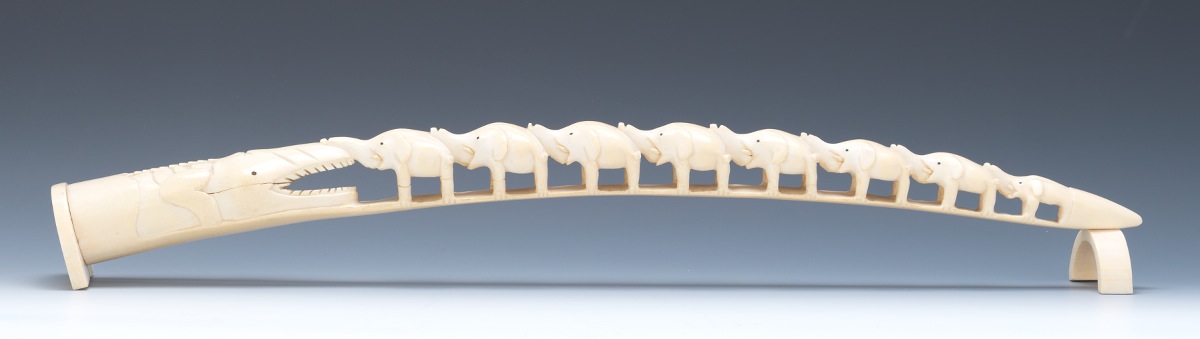 Carved Ivory Elephant Bridge, ca. 1940, 12.13.12, Sold: $230