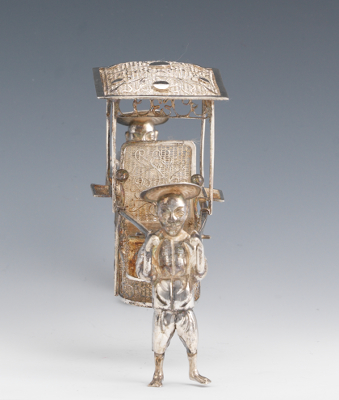 A Chinese Miniature Silver Palanquin with Two Figures, 02.09.12, Sold: $184