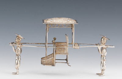 A Chinese Miniature Silver Palanquin with Two Figures, 02.09.12, Sold: $184