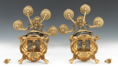 A Brass and Marble Clock and Candlestick Garniture Set, 03.30.12, Sold ...