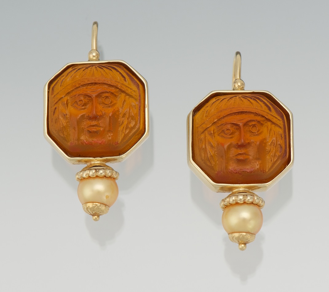 A Pair of Tagliamonte Venetian Glass and Pearl Earrings , 03.29.12 ...