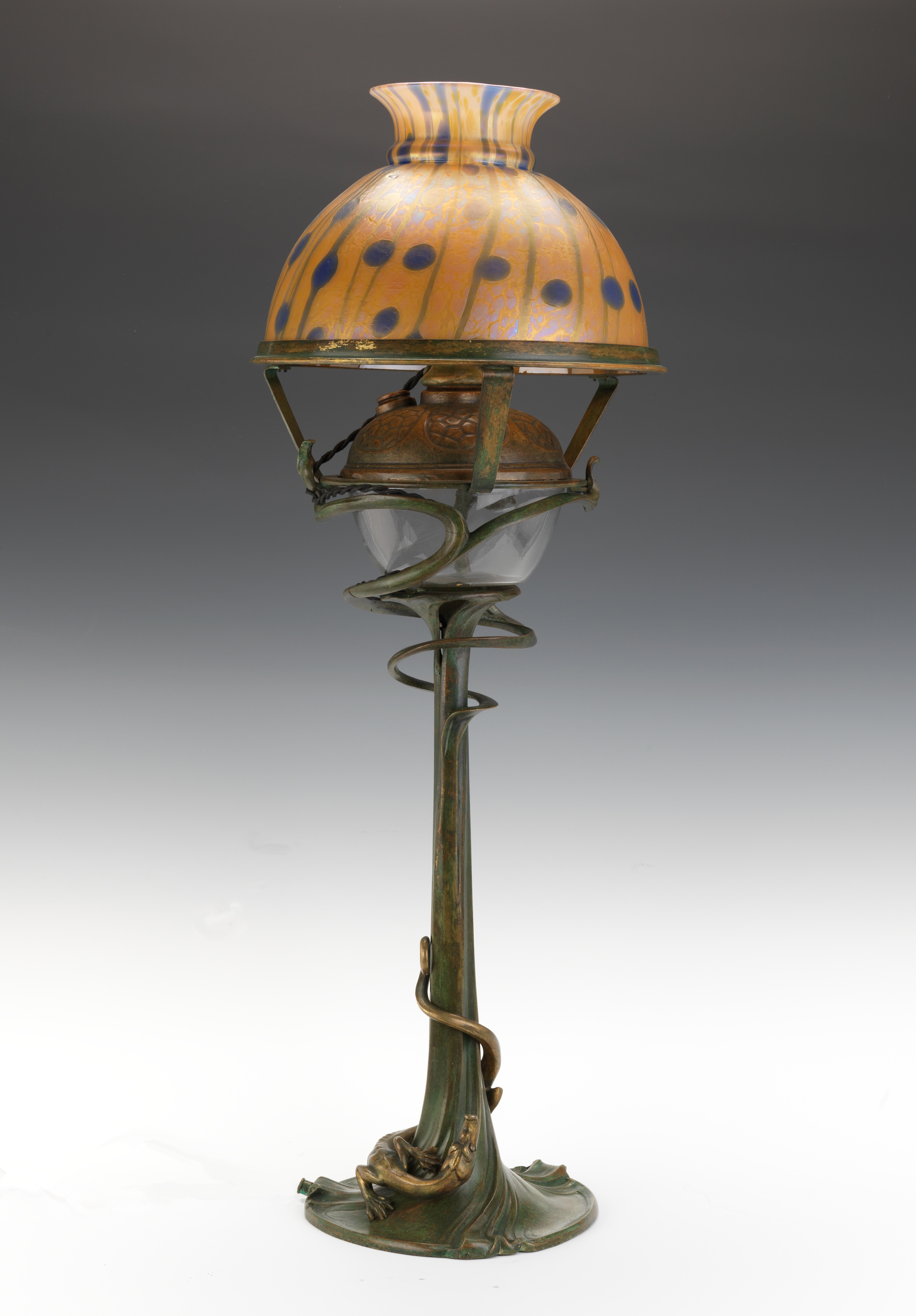 High resolution image for Art Nouveau Loetz Oil Lamp