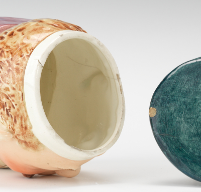 Two Palmer Cox Brownies Humidor Jars, ca. 1890-1920, 05.26.12, Sold: $97.75